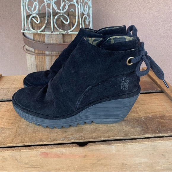 Fly London | Shoes | Fly London Yebi Suede Leather Wedge Boot | Poshmark